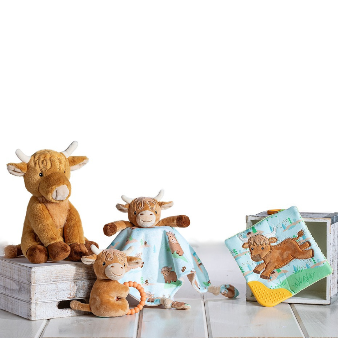 HETTY HIGHLAND COW CRINKLE TEETHER – Deb & Co. Boutique