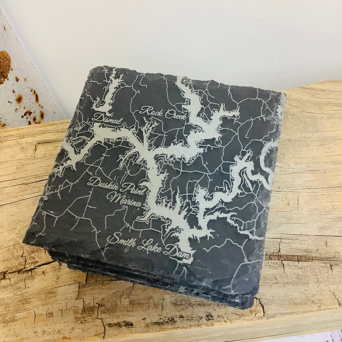 SMITH LAKE SLATE COASTERS SET – Deb & Co. Boutique